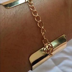 Jewelry | New Gold Metal Cuff With A Big Green Stone | Poshmark